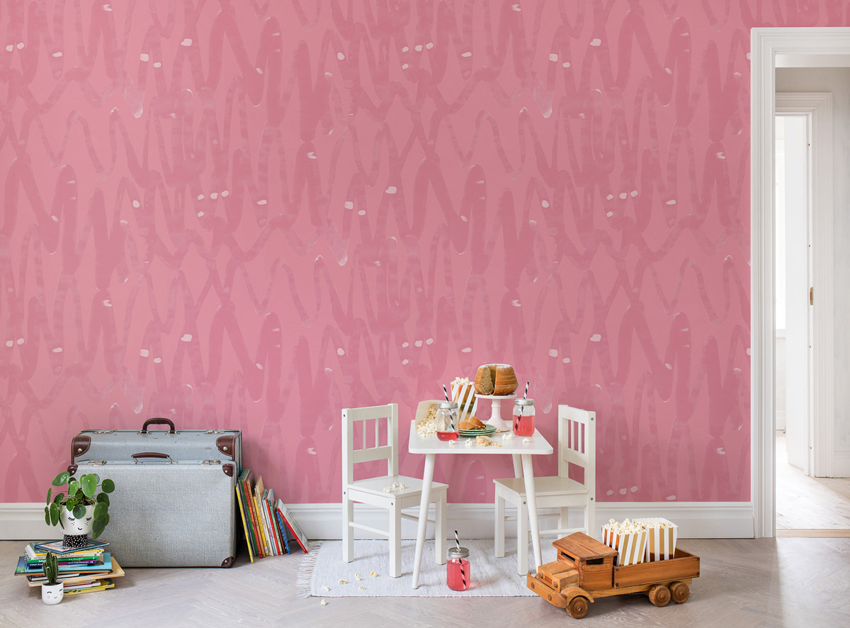 Rebel Walls Mural Pulse of Passion Pink-2419.5