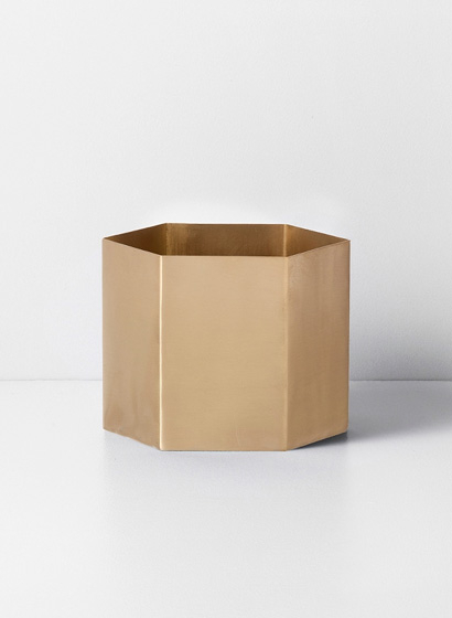 Ferm Living Hexagon Pot Extra Large - Brass-5018