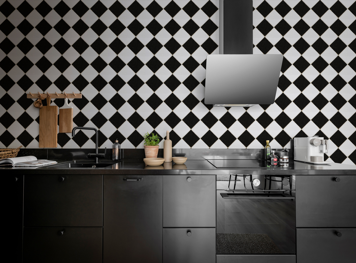 Rebel Walls Wallpaper Checkered Tiles-6656