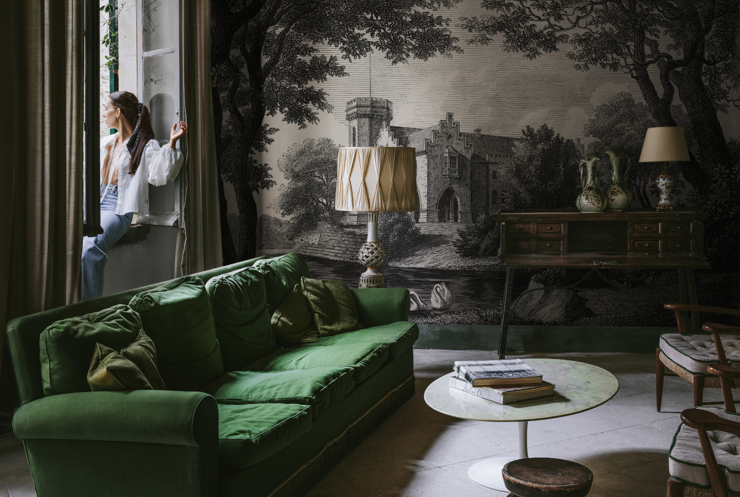 Rebel Walls Papier peint panoramique Swan Pond-9775