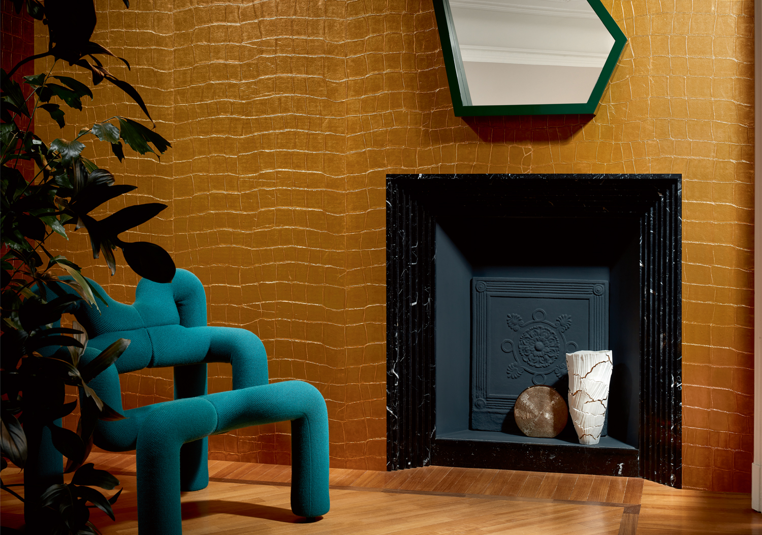 Elitis Wallpaper Big Croco Metal-9878